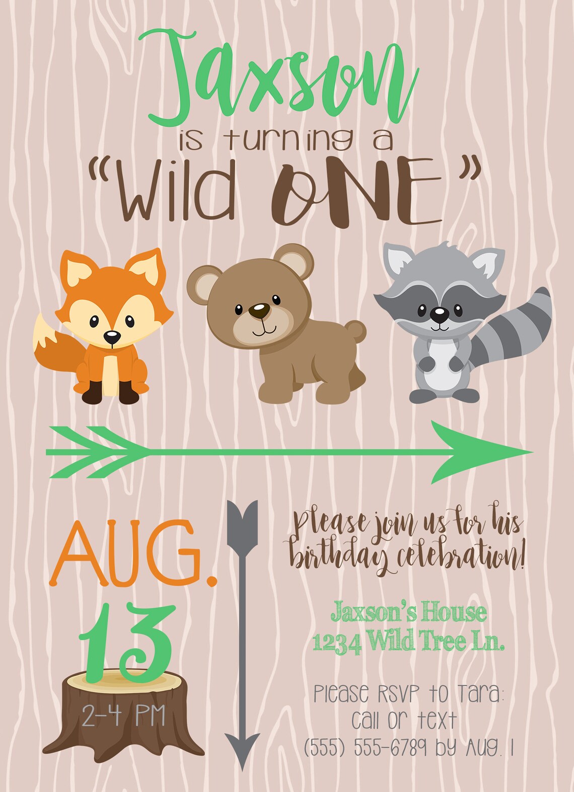 Woodland 1st Birthday Camping Invitation Birthday Forest - Etsy