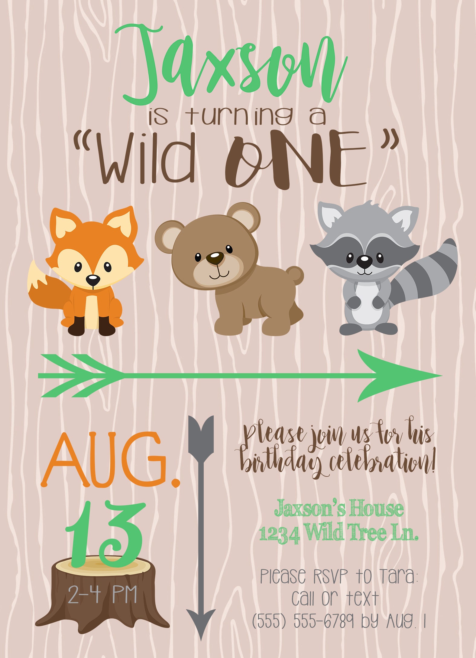 Woodland 1st Birthday Camping Invitation Birthday Forest - Etsy