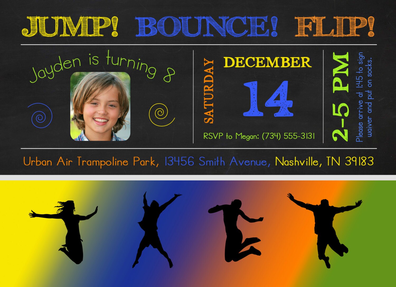 Skyzone Jump Trampoline Invitation Launch Urban Air - Etsy