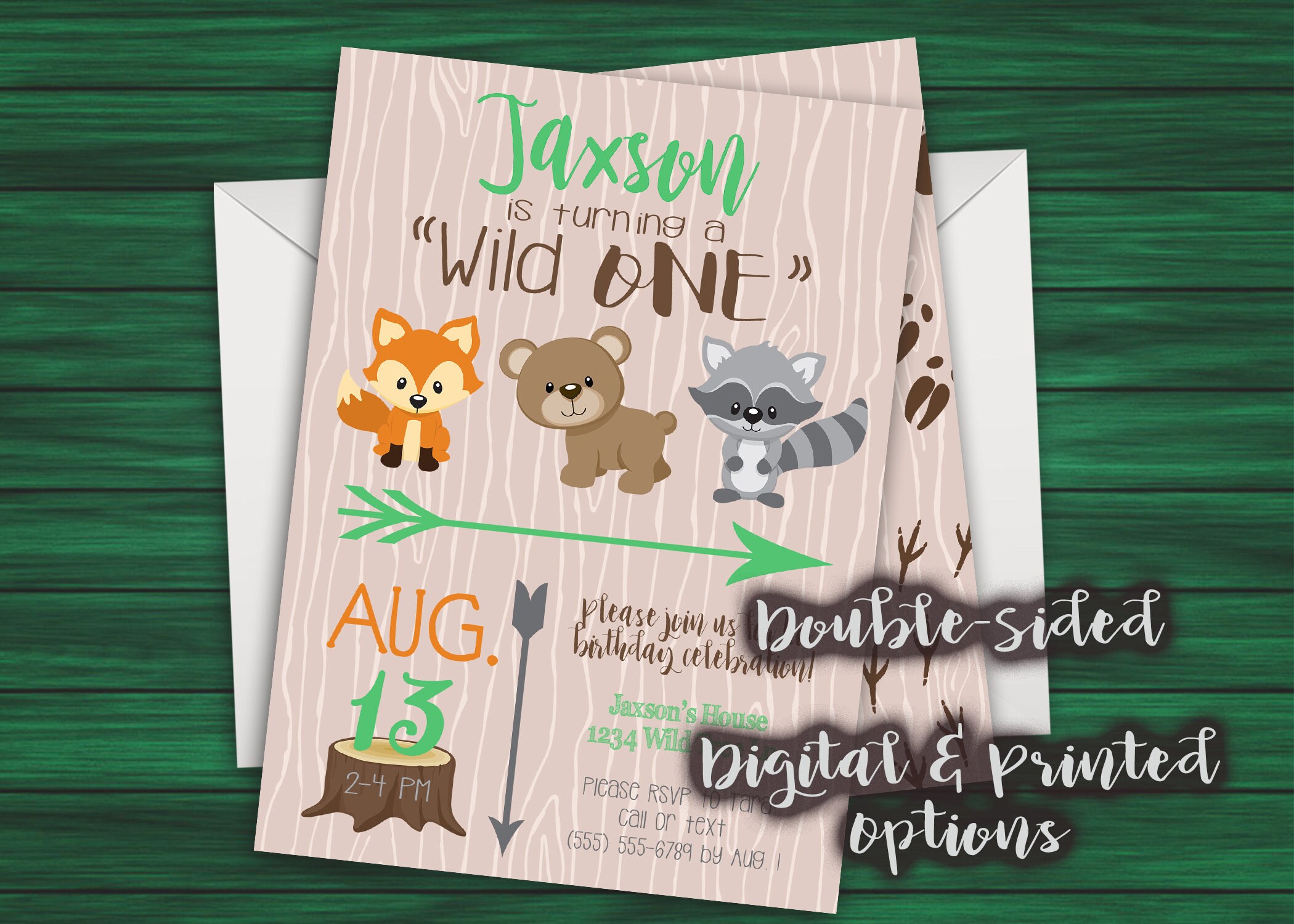 Woodland 1st Birthday Camping Invitation Birthday Forest - Etsy