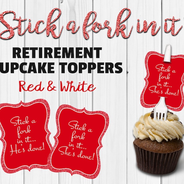 Retirement Cupcake Picks - Etsy