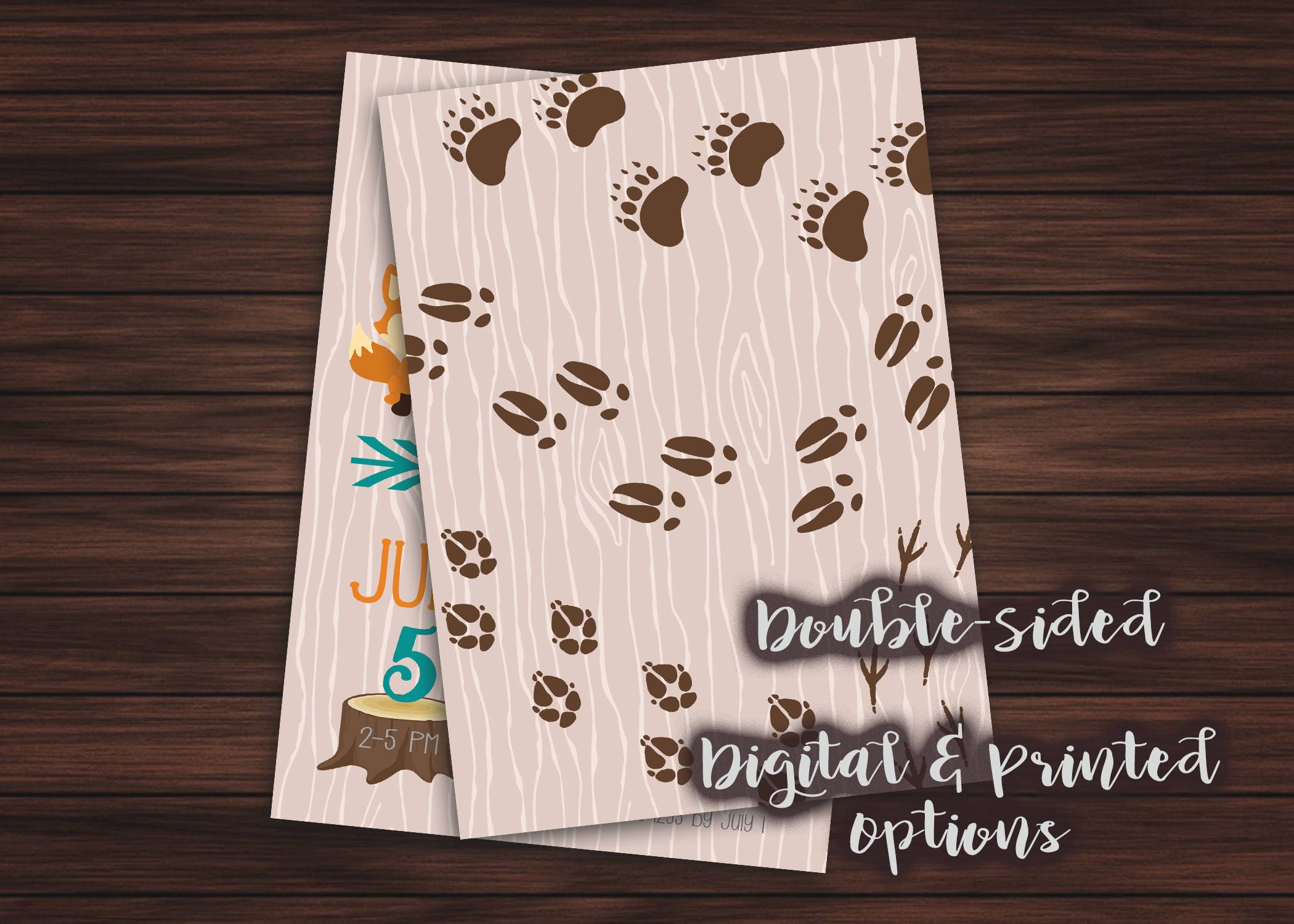 Woodland Camping Invitation Birthday Forest Animals Nature - Etsy