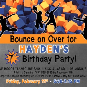 Skyzone Jump Trampoline Invitation Urban Air Bounce Jump Birthday - Etsy