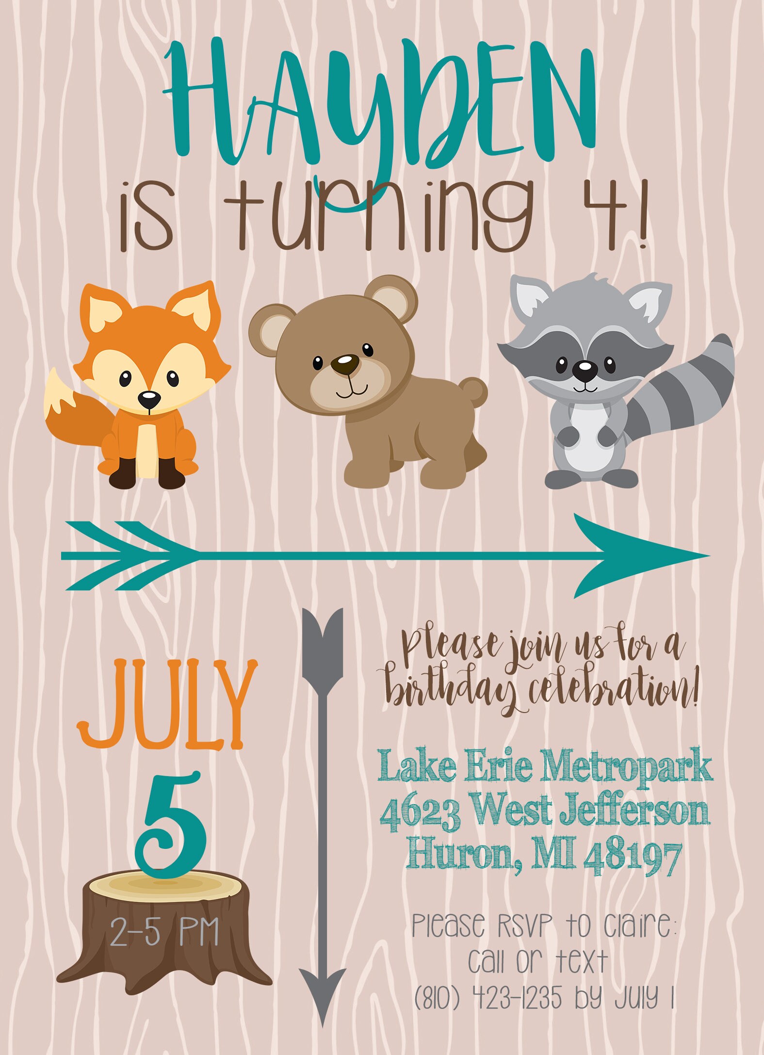 Woodland Camping Invitation Birthday Forest Animals Nature - Etsy