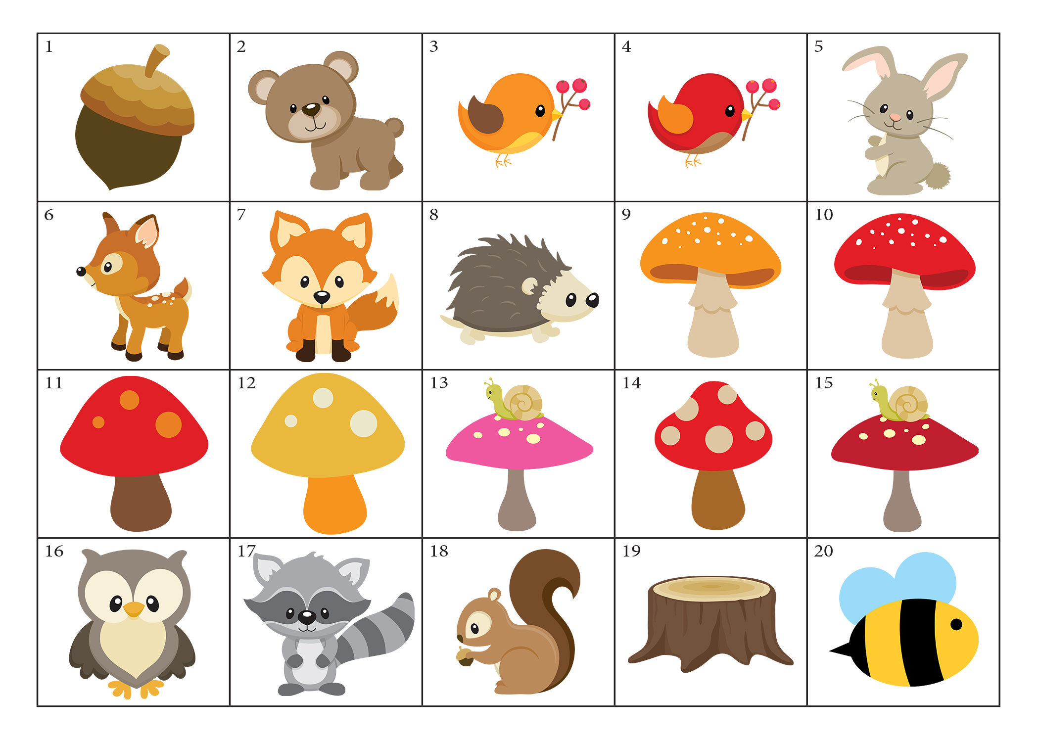 Woodland Forest Animals Name Print Nursery Decor Wall Art - Etsy