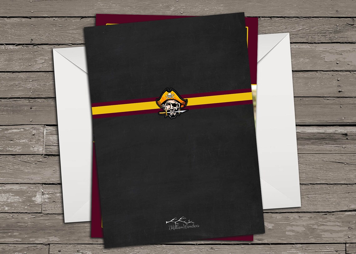 High School Graduation Party Invitation Riverview Pirates RCHS Maroon ...