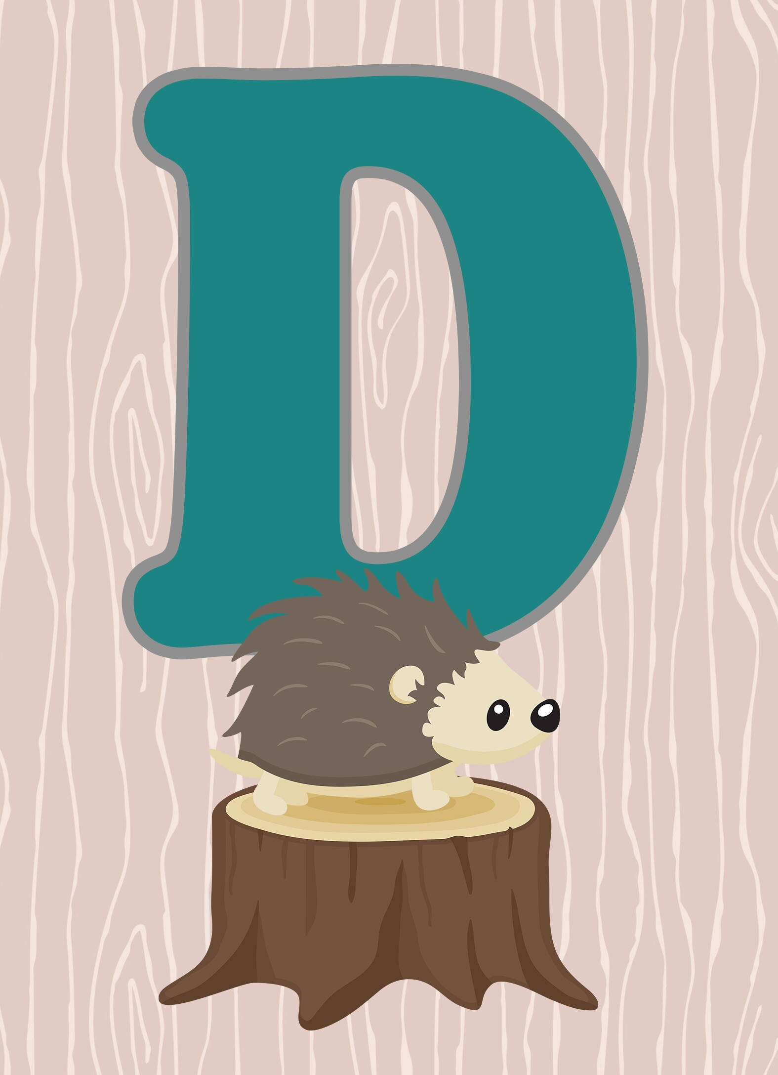 Woodland Forest Animals Name Print Nursery Decor Wall Art - Etsy