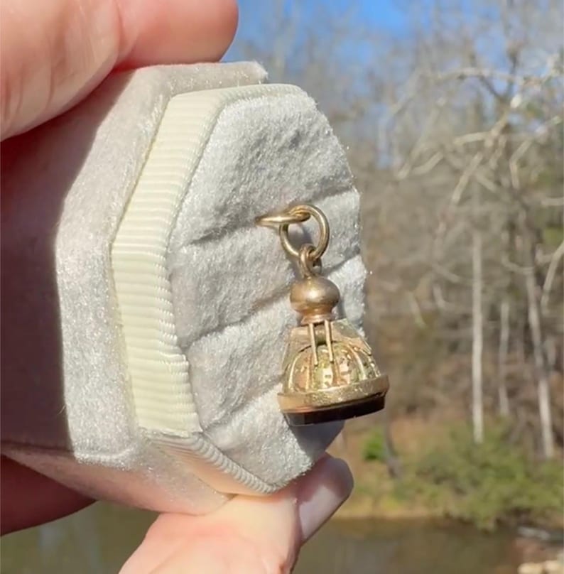 Yellow Gold Filled Antique Fob With Glass Intaglio Soldier 3.0g - Etsy
