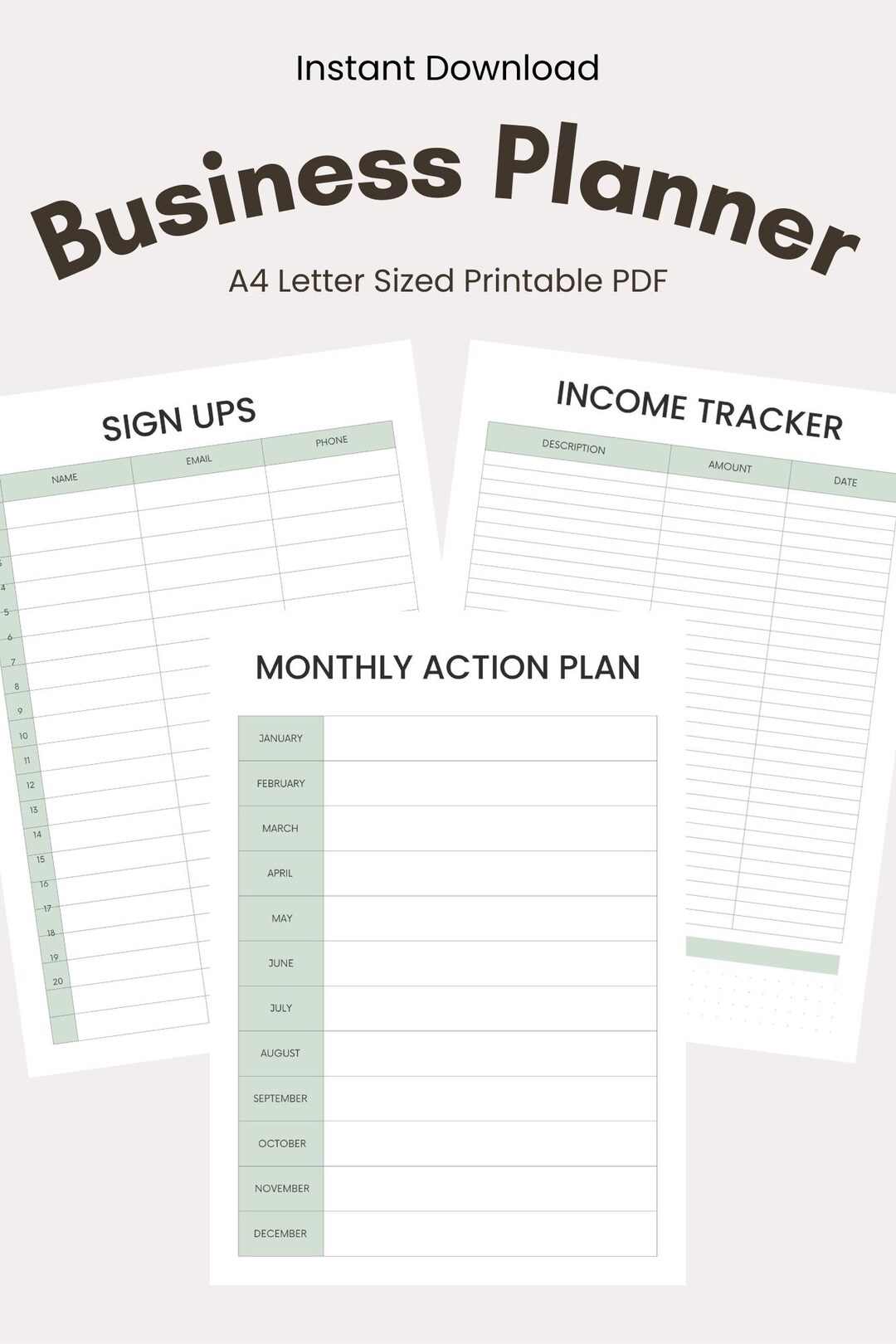 Printable Business Planner and Tracker PDF - Etsy