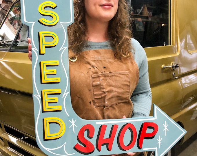 Speed Shop Hot Rod Handpainted Sign | Etsy