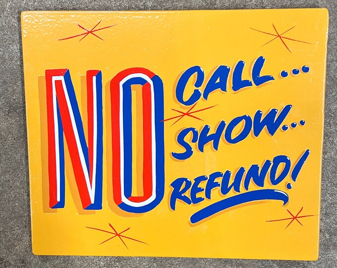 No Call Hand Lettered Sign Tattoo Shop Barber Salon Service Industry ...