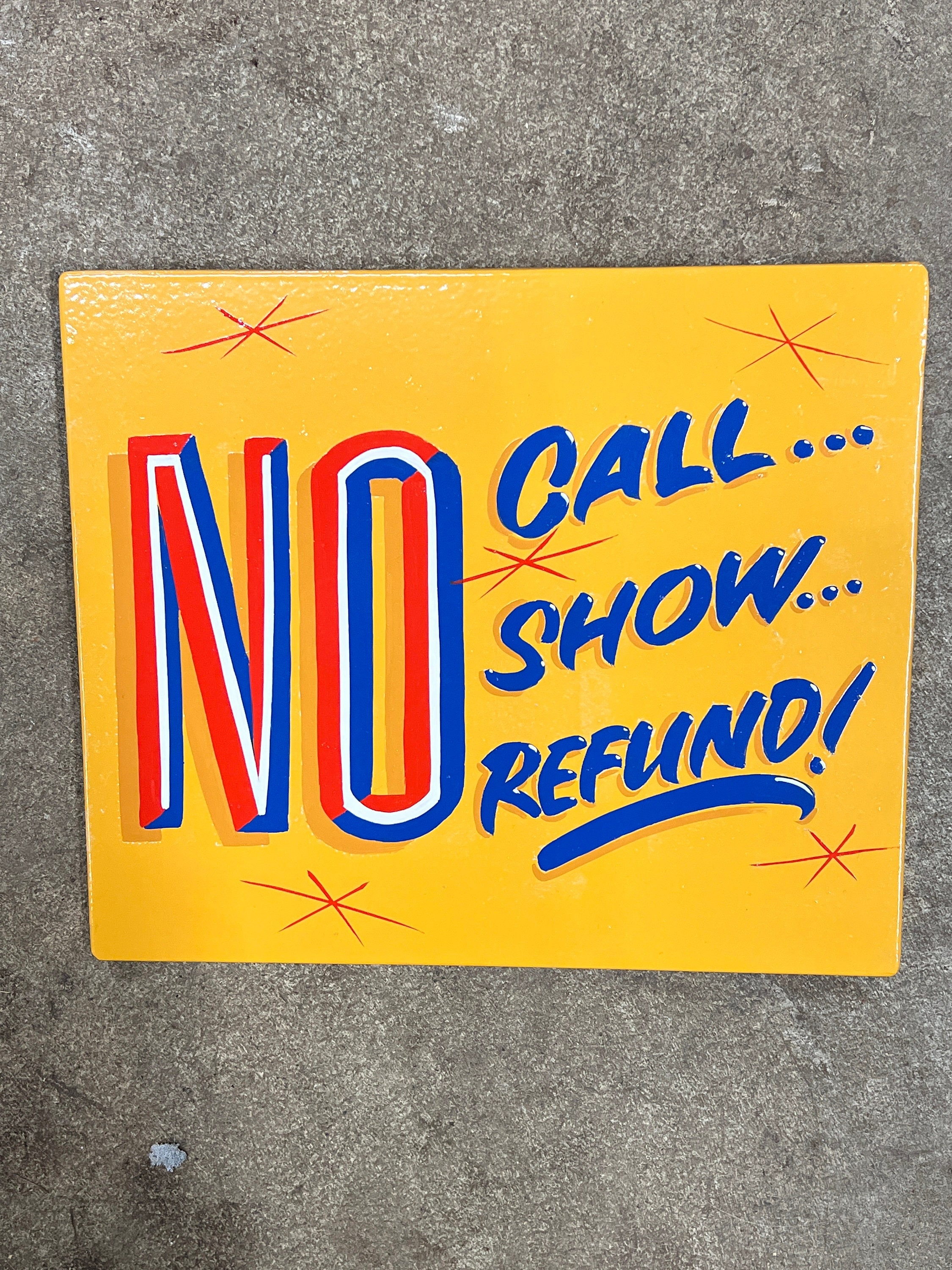 No Call Hand Lettered Sign Tattoo Shop Barber Salon Service Industry ...