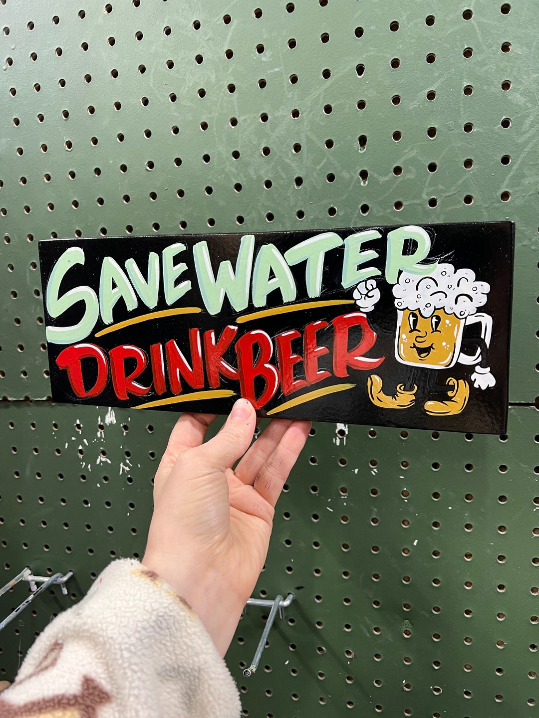 Save Water Drink Beer Hand Painted Bar Sign Ready to Ship - Etsy