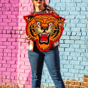 Tattoo Style Tiger Hand Painted Sign Tattoo Shop Decor - Etsy