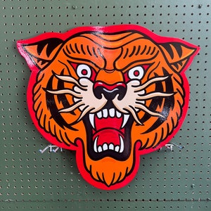 Tattoo Style Tiger Hand Painted Sign Tattoo Shop Decor - Etsy