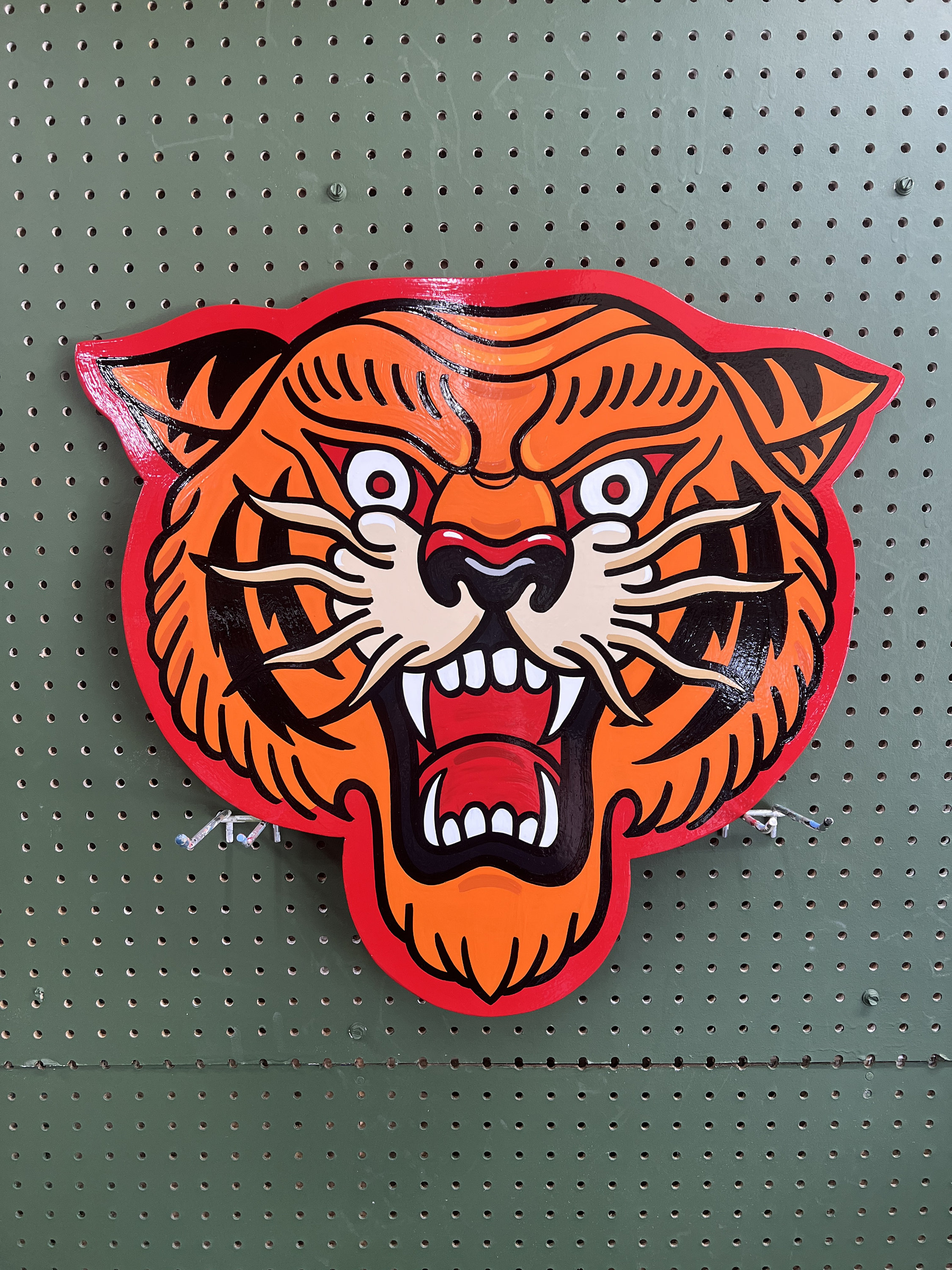 Tattoo Style Tiger Hand Painted Sign Tattoo Shop Decor - Etsy