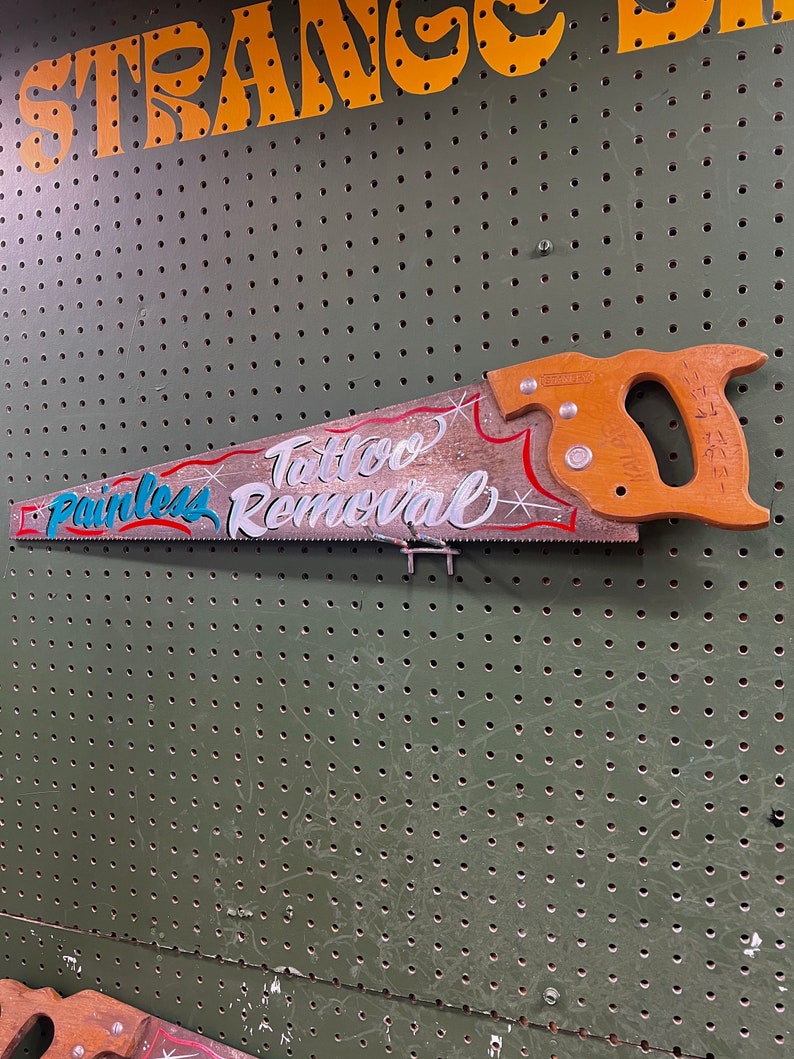 Hand Painted Saws Tattoo Shop Decor - Etsy