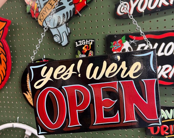 Open Close Hand Painted Business Sign - Etsy