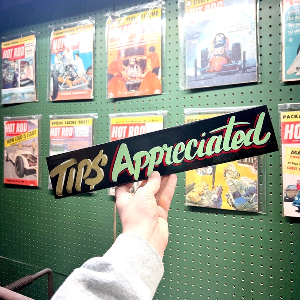 Tips Appreciated Sign - Etsy