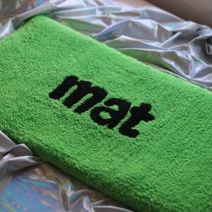 Brat Tufted Door Mat | Tufted Rug | Neon Green Doormat | Green Dorm ...
