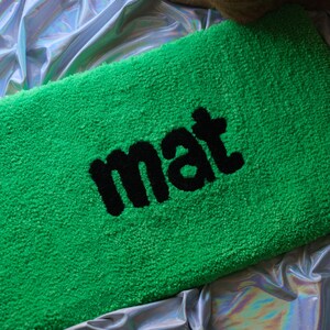 Brat Tufted Door Mat | Tufted Rug | Neon Green Doormat | Green Dorm ...