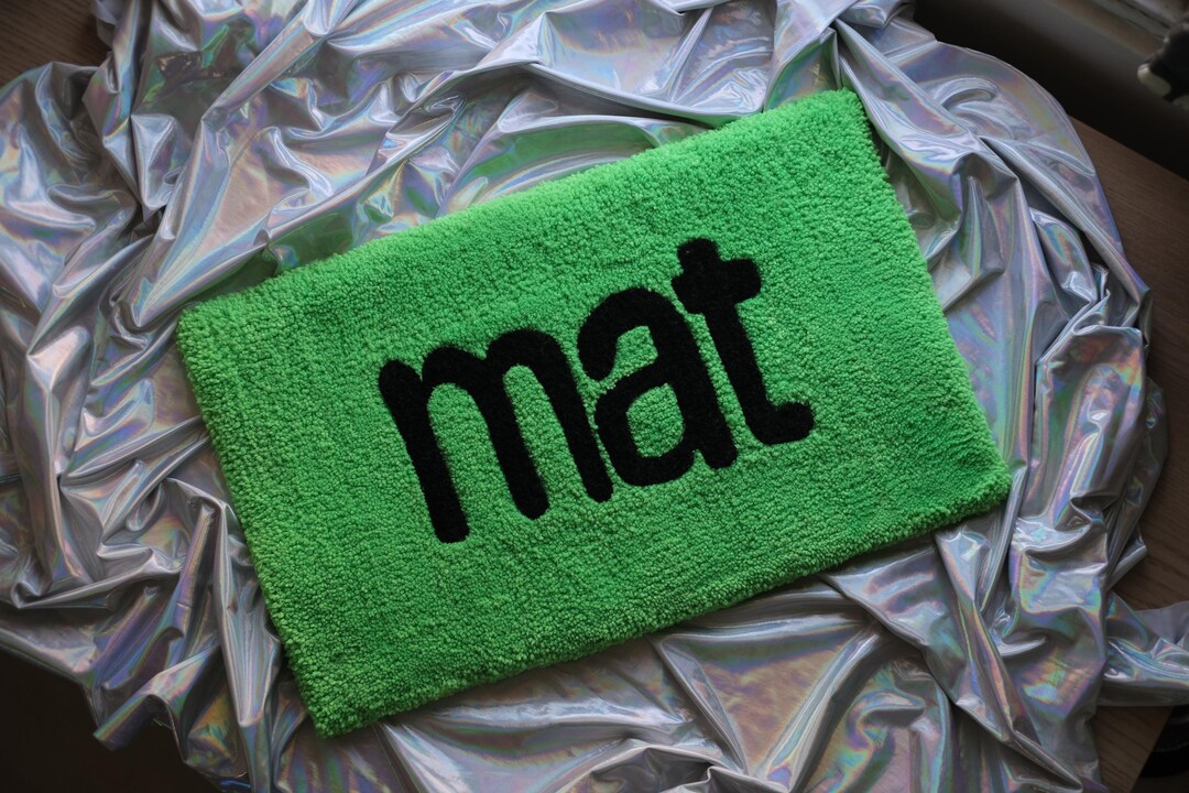 Green Mat | Tufted Neon Green Rug | Brat Door Mat - Etsy