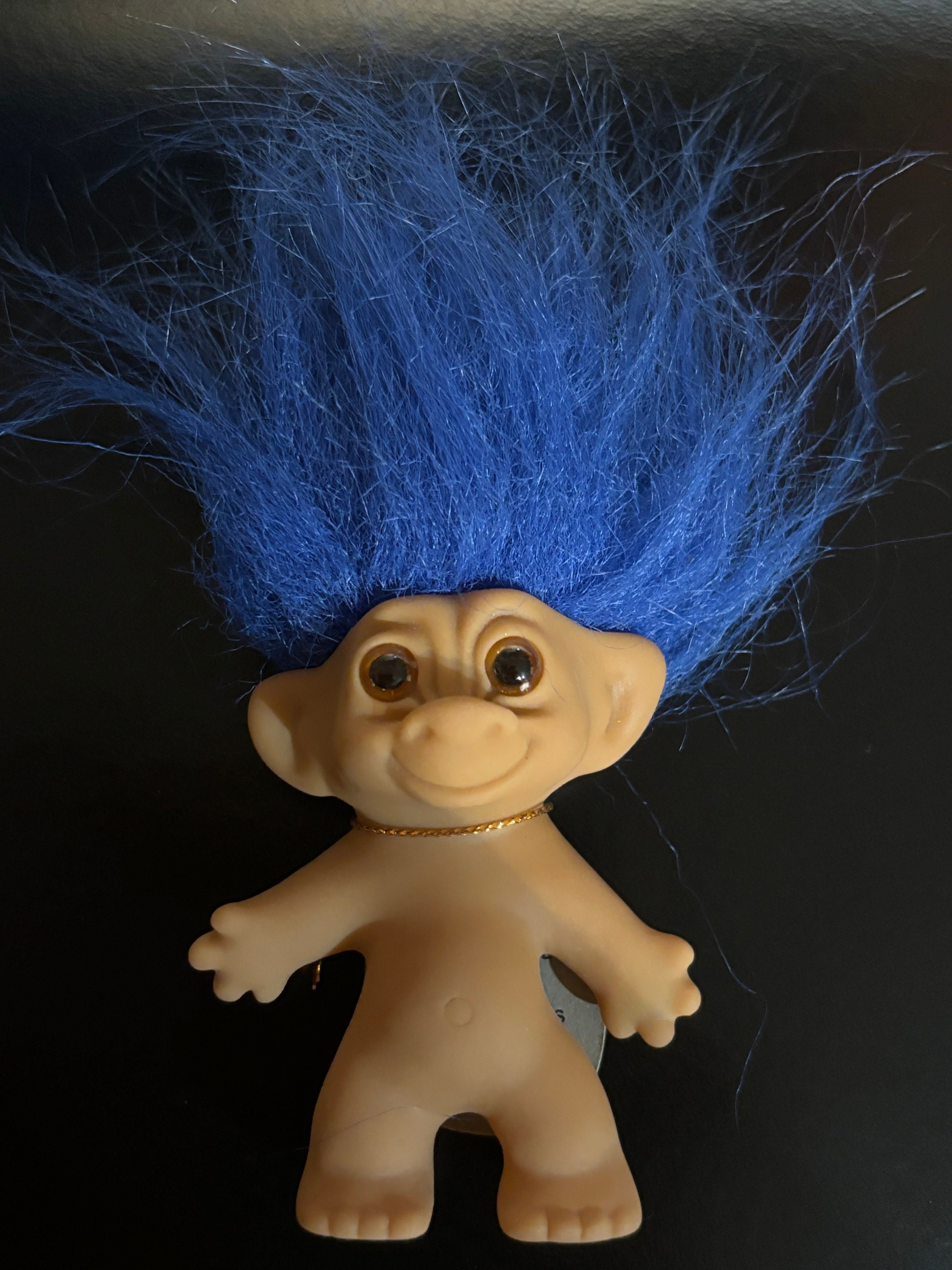 Vintage Wishnik Troll With Blue Hair. Mint Condition. Includes Original ...