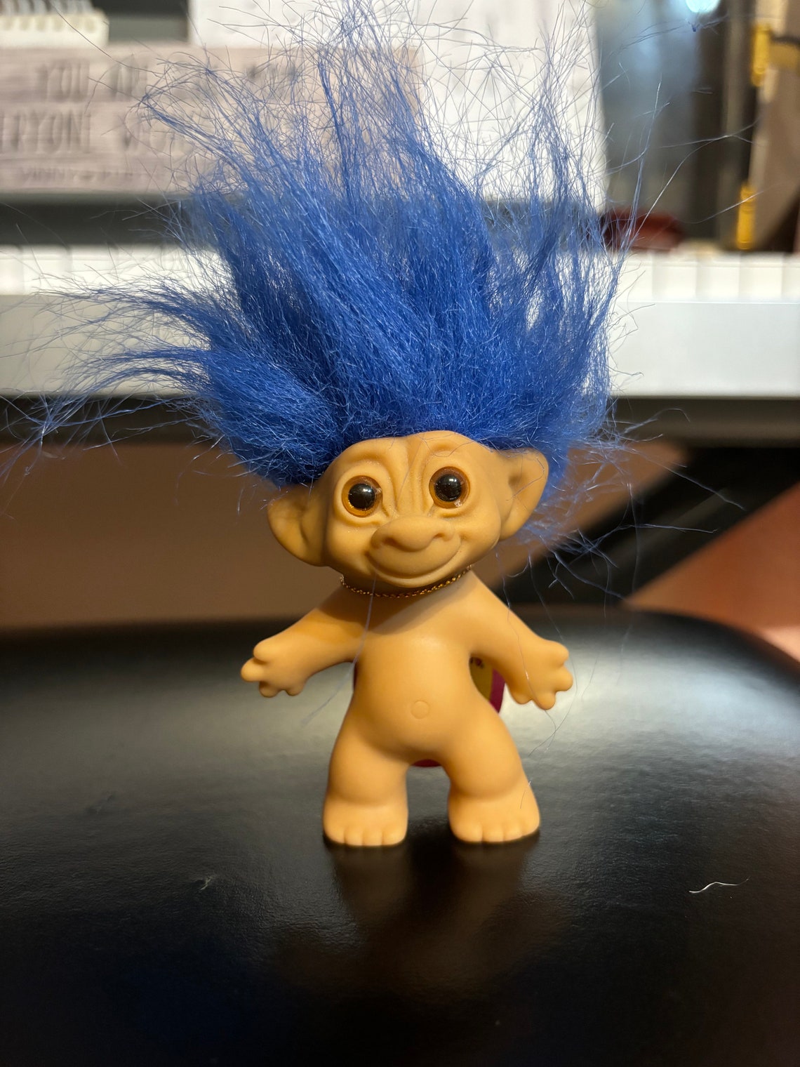 Vintage Wishnik Troll With Blue Hair. Mint Condition. Includes Original ...