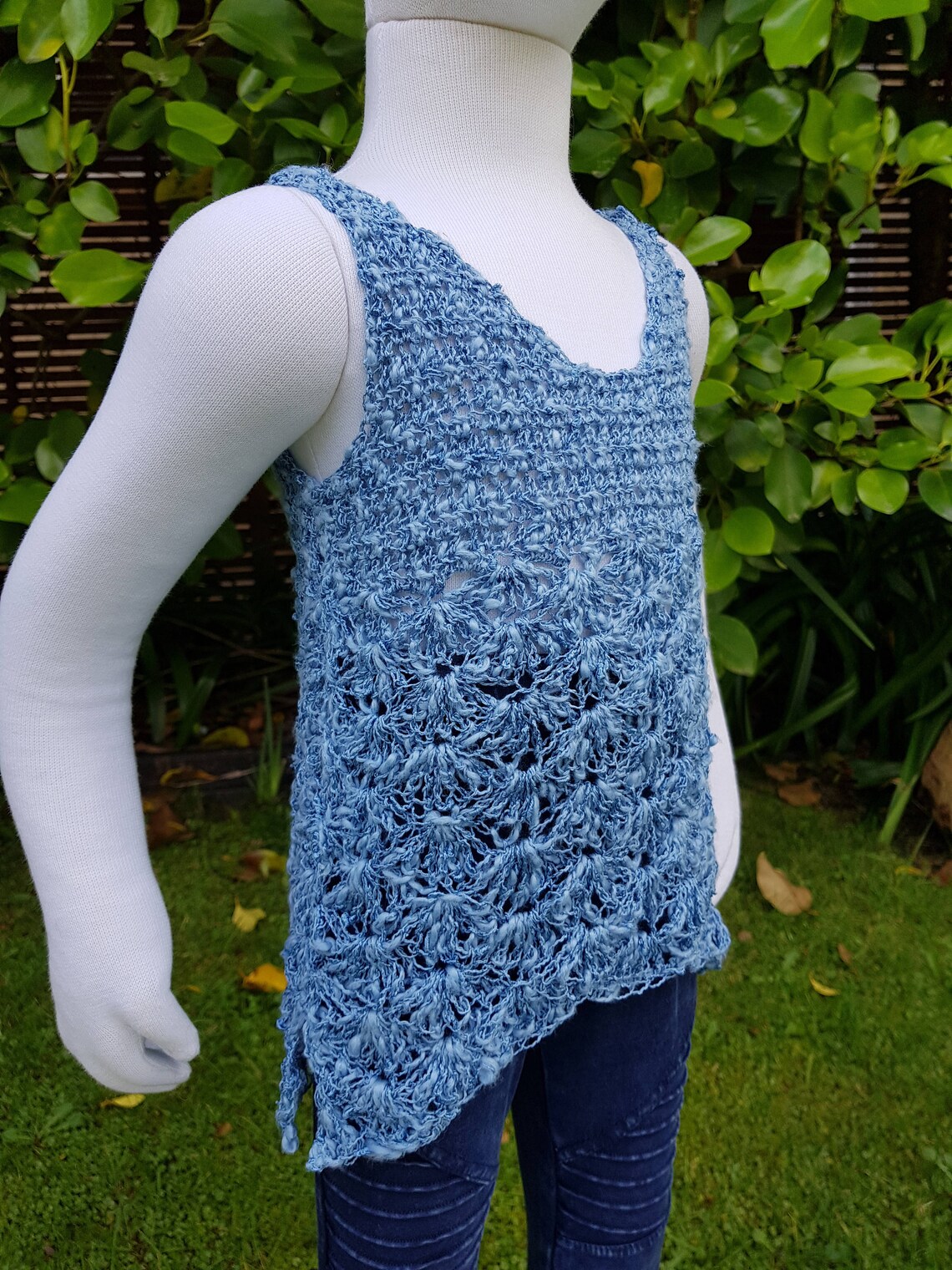 Denim Shell Crochet Singlet Top Pattern Only. Sizes 1-2 - Etsy
