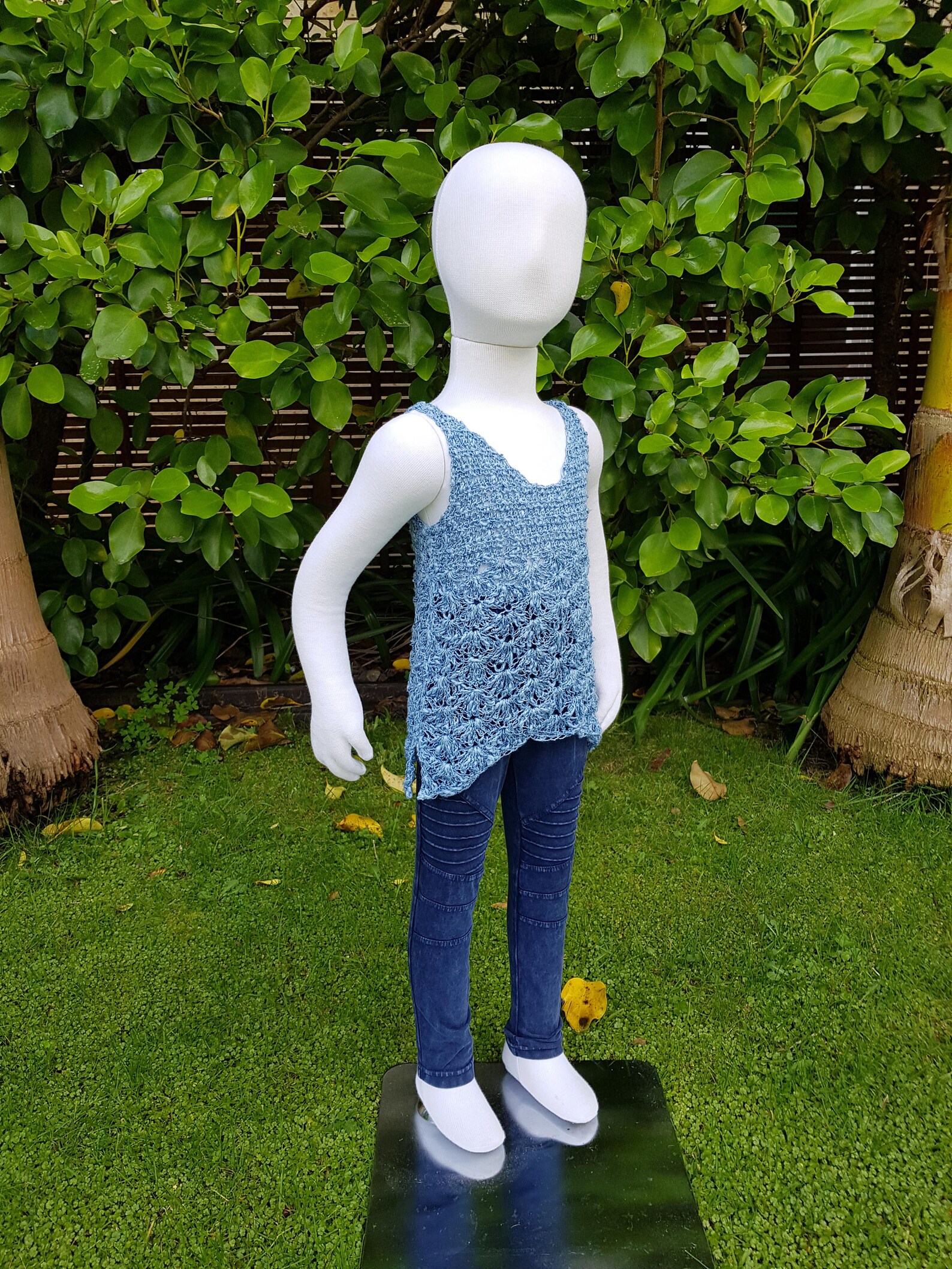 Denim Shell Crochet Singlet Top Pattern Only. Sizes 1-2 - Etsy
