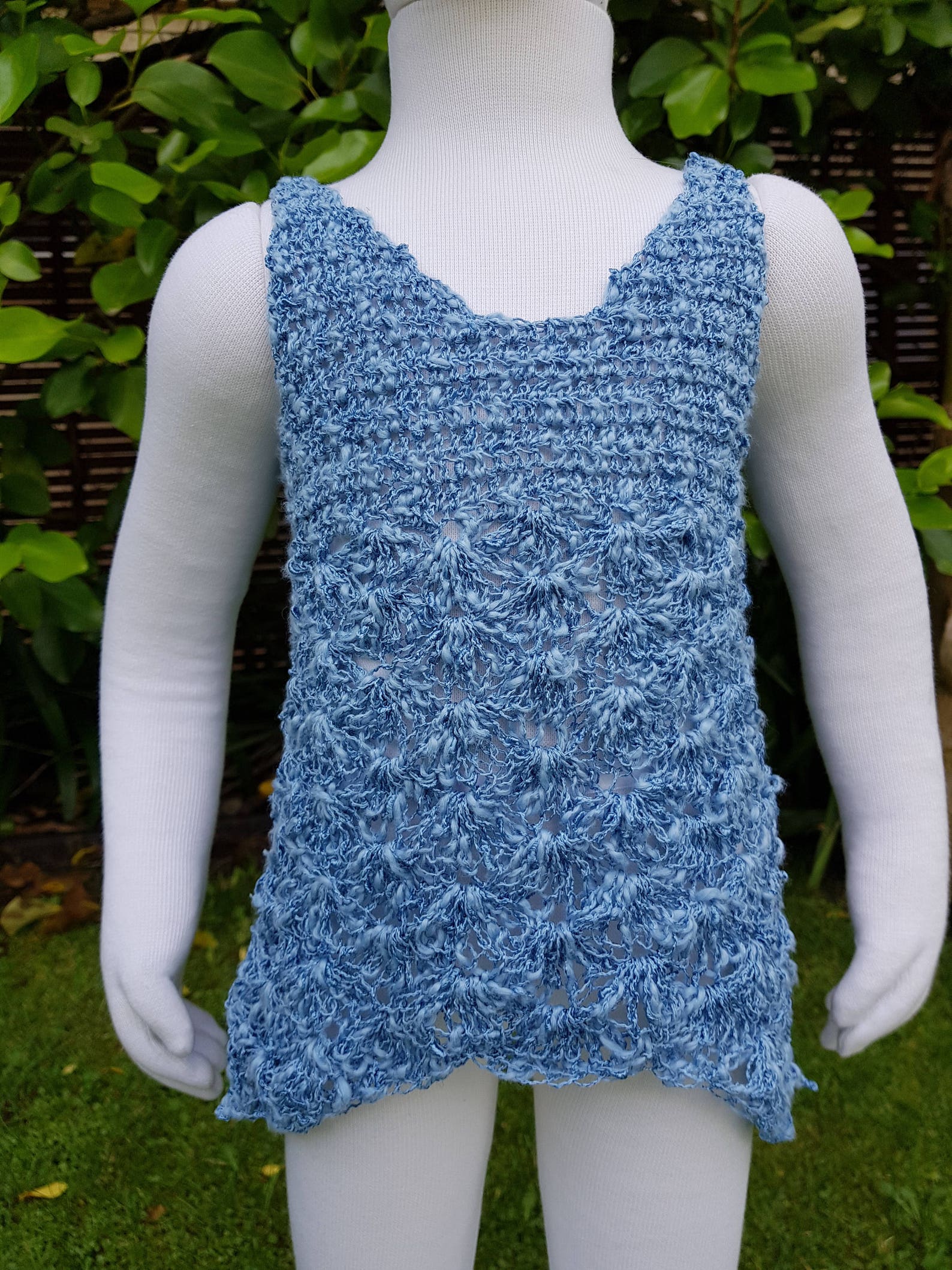 Denim Shell Crochet Singlet Top Pattern Only. Sizes 1-2 - Etsy