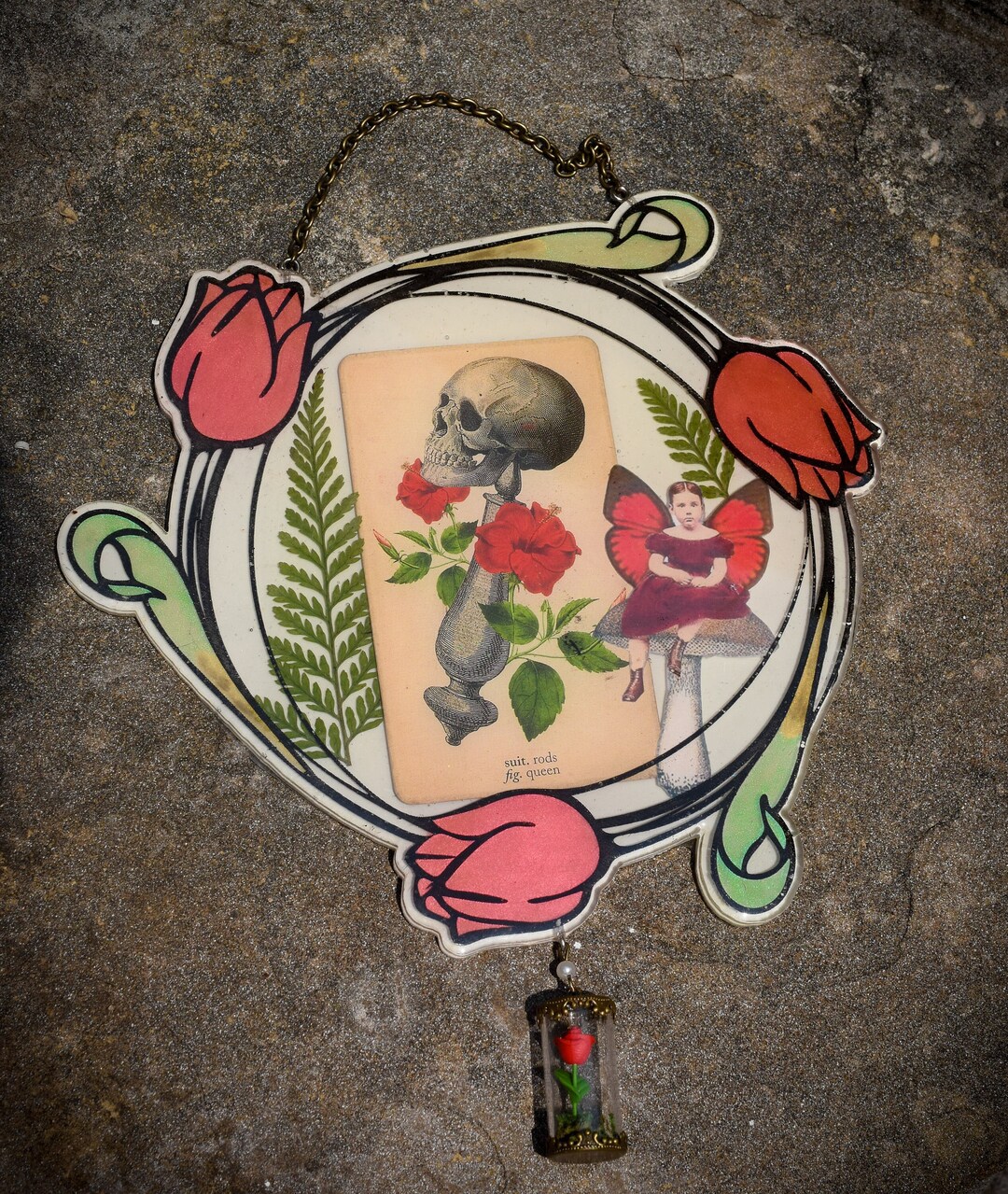 Antique Anatomy Fairy Collection Tulip Framed Wall Hanging - Queen of ...