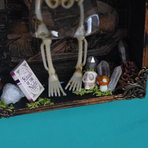 Found Objects Skeleton Figure Vignette Shelf - Collage Art - Vintage ...