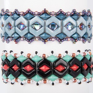 Chevron Tracks Bracelet Using Chevron Duo and Gemduo or Diamonduo Beads ...