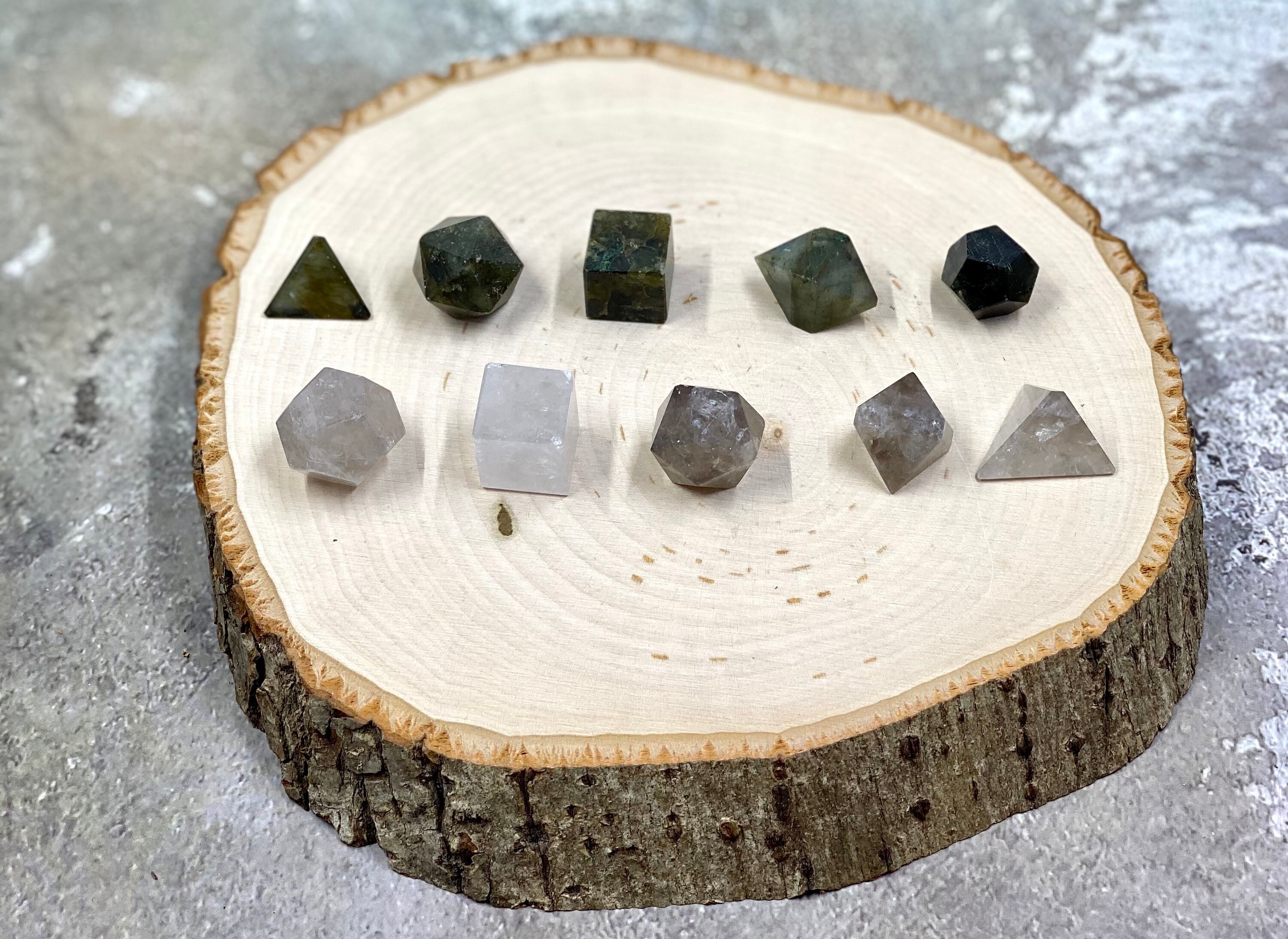 Platonic Solids Gemstone set 5 Piece Sacred Geometry Crystal | Etsy
