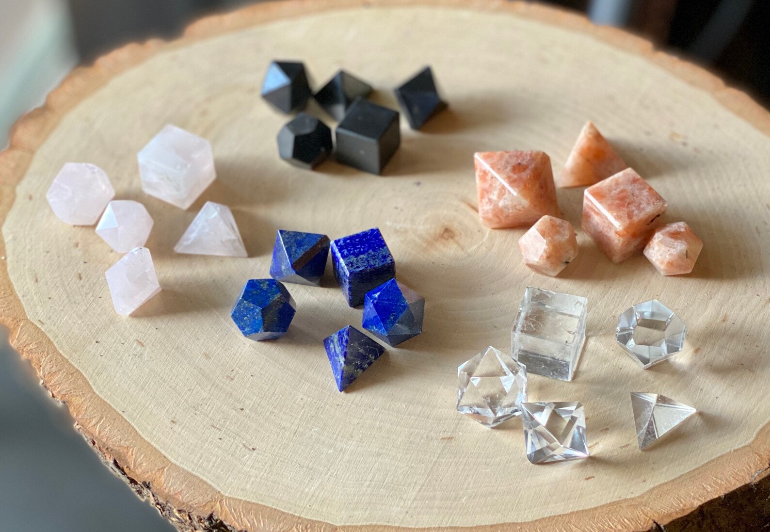 Platonic Solids Gemstone Set 5 Piece Sacred Geometry Crystal - Etsy