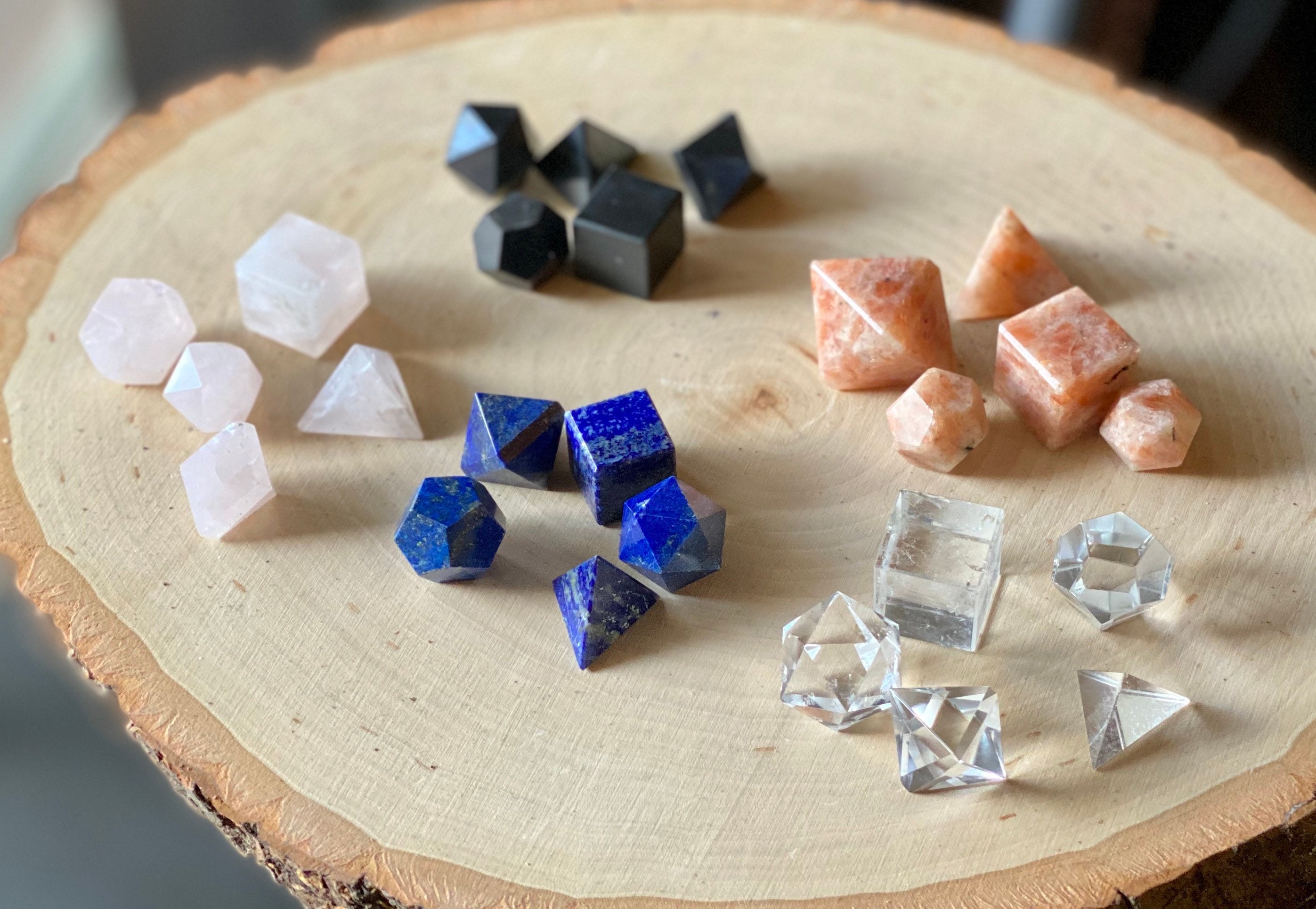 Platonic Solids Gemstone set 5 Piece Sacred Geometry Crystal | Etsy
