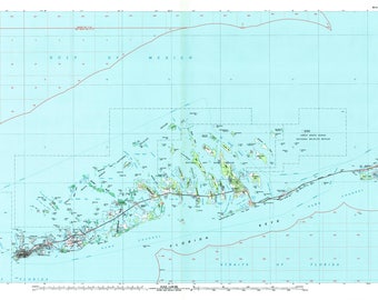 Nautical Map Key West - Etsy