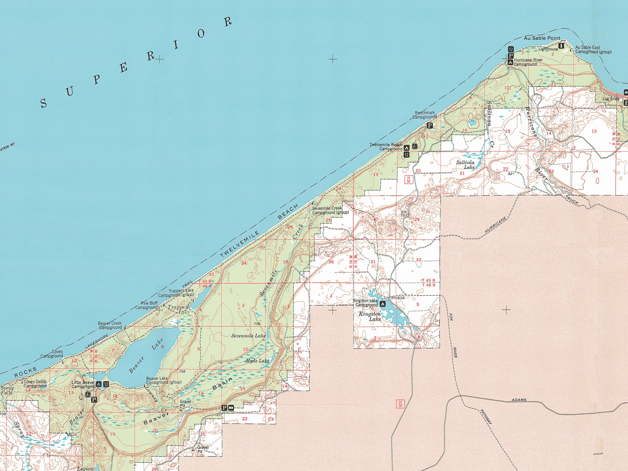 Pictured Rocks Map Print / Pictured Rocks Topographic Map | Etsy