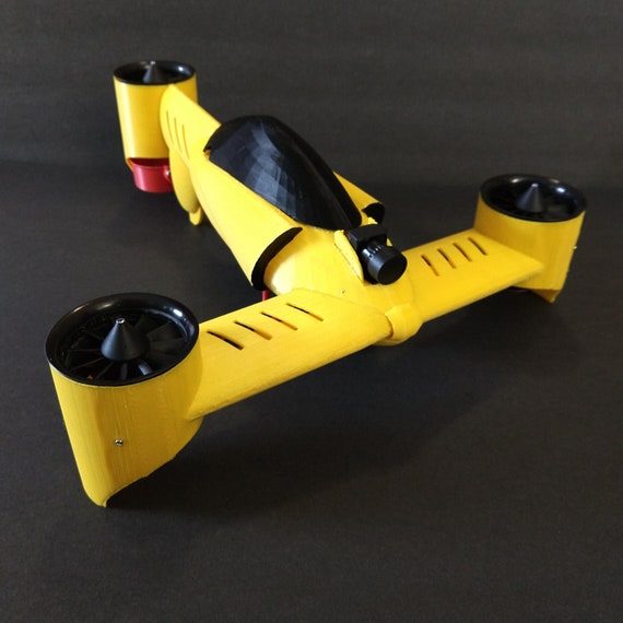 64mm EDF MonoPhan Robo64 Thrust Vectoring EDF Drone STL Files Flying ...