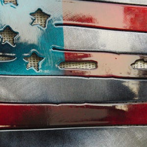 American Flag Distressed Metal Art Wall Hanging - Etsy