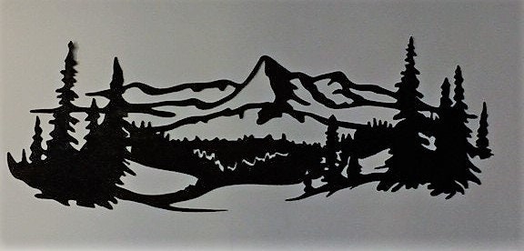 Mountain and Trees Scene Metal Wall Art Home Decor 5 - Etsy