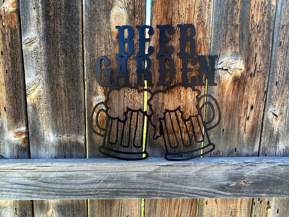 Beer Garden Sign for Patio Man Cave and Bar | Etsy