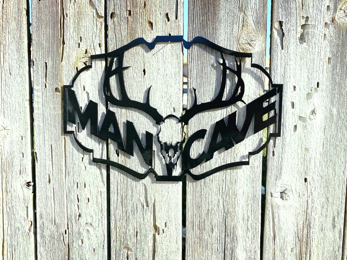 Man Cave Sign Metal Steel Dads Gift Wall Art | Etsy