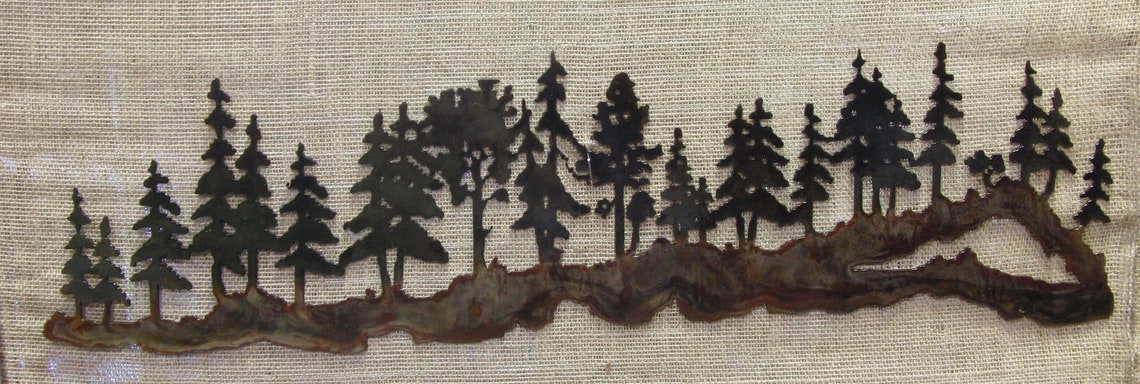 Forest Scene Landscape Metal Wall Art - Etsy
