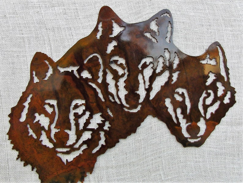 Wolf Trio Metal Wall Art in a Rust Finish - Etsy