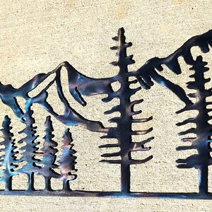 Mountain and Trees Scene Metal Wall Art - Etsy