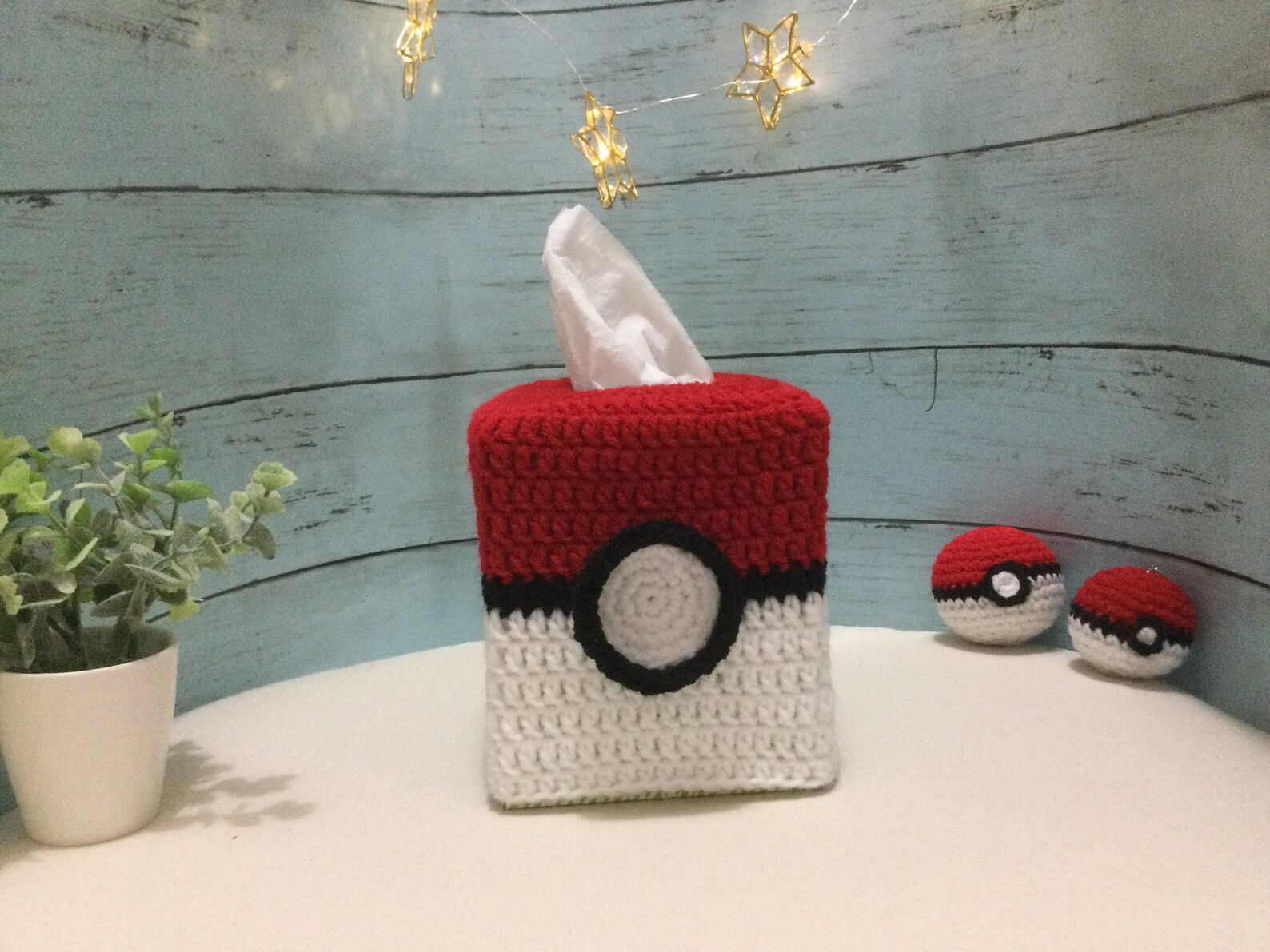 Handmade Crochet Pokeball Cube Shaped Tissue Cover/Cylinder | Etsy