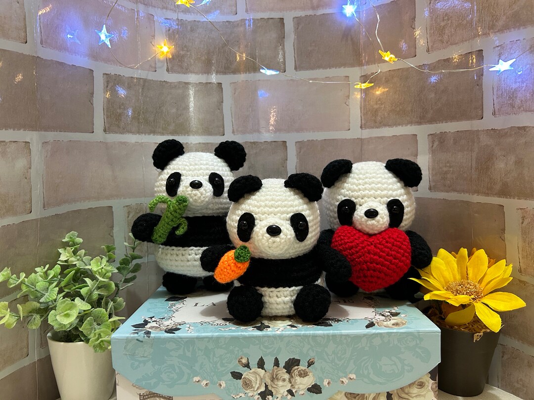 Handmade Crochet Panda Stuffed Toys - Etsy