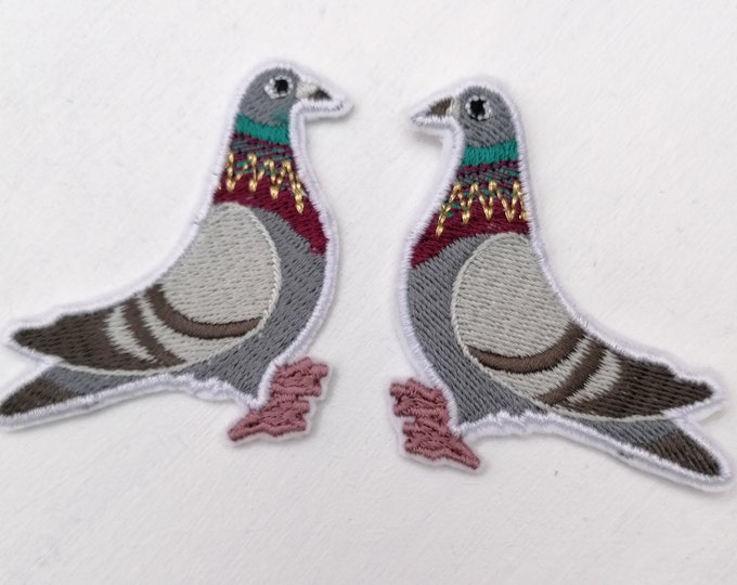 Iron on Bird Common Pigeon Patch Accessory Glitter Neck - Etsy